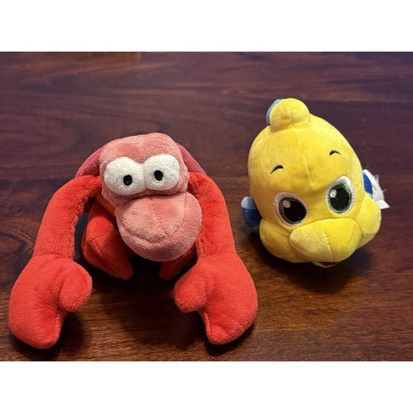 Disney | Toys | Flounder Sebastian Plushbean Toy From Disneys The ...
